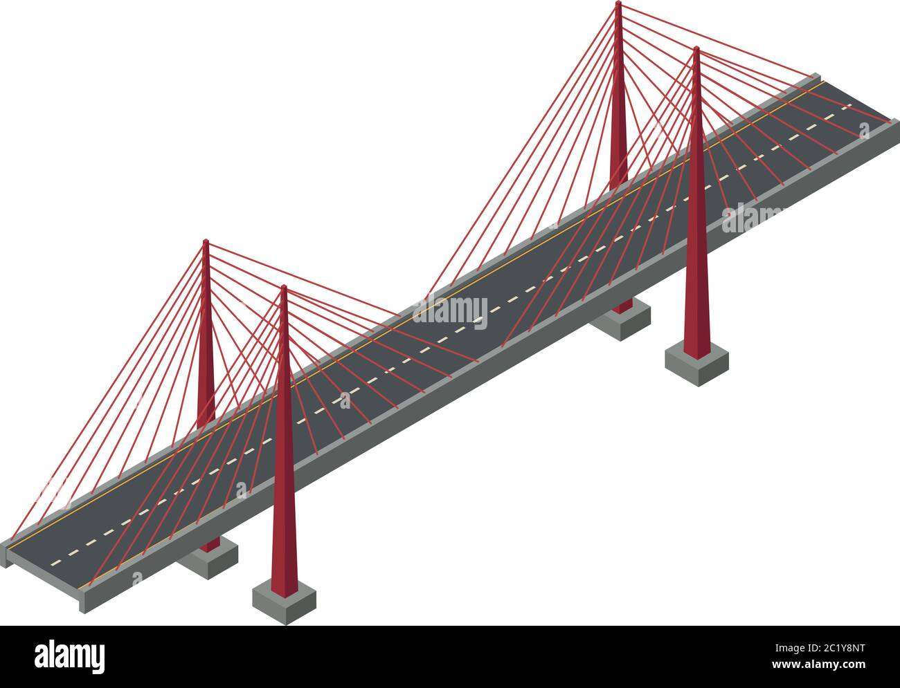 High bridge icon. Isometric of high bridge vector icon for web design ...