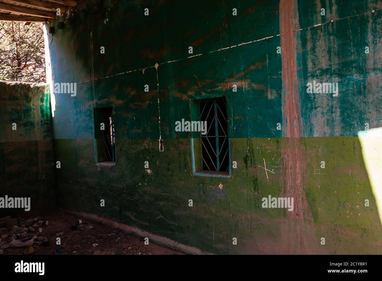 Inside of the house in an abandoned village in Wadi Massal, Riyadh ...