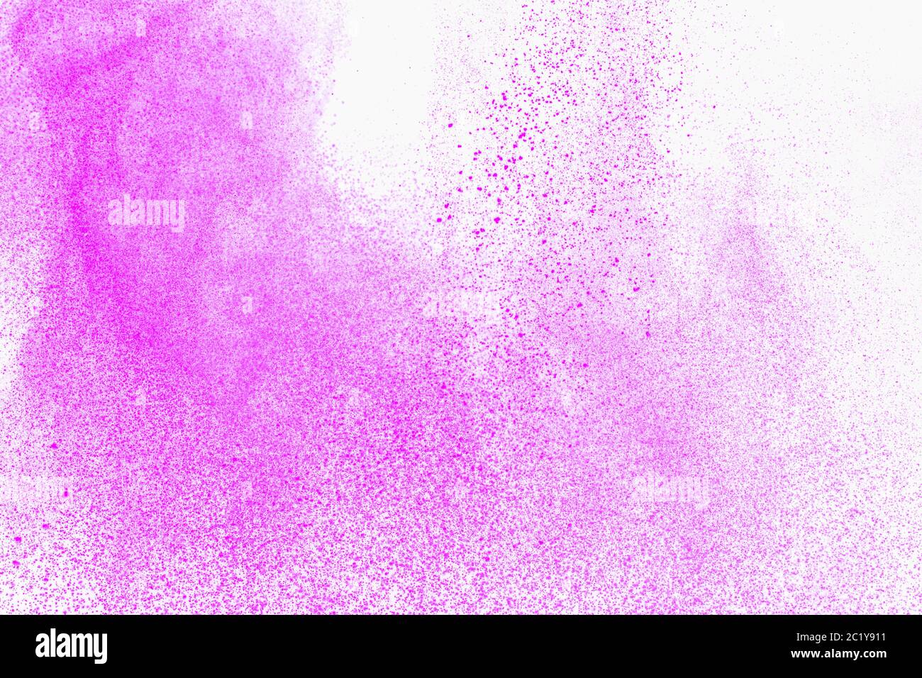 abstract pink dust explosion on white background. abstract pink powder ...