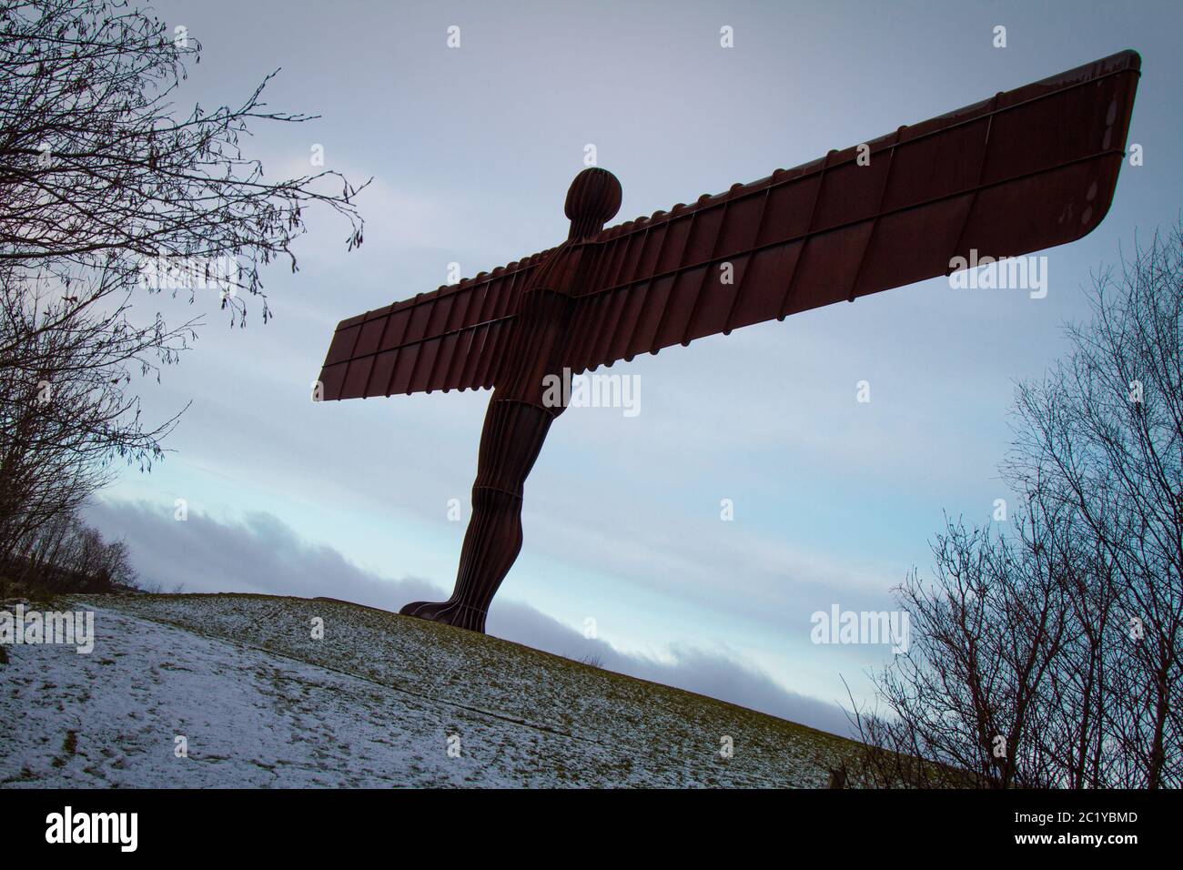 The Angel of the North statue on the A1 motorway in England Stock Photo ...