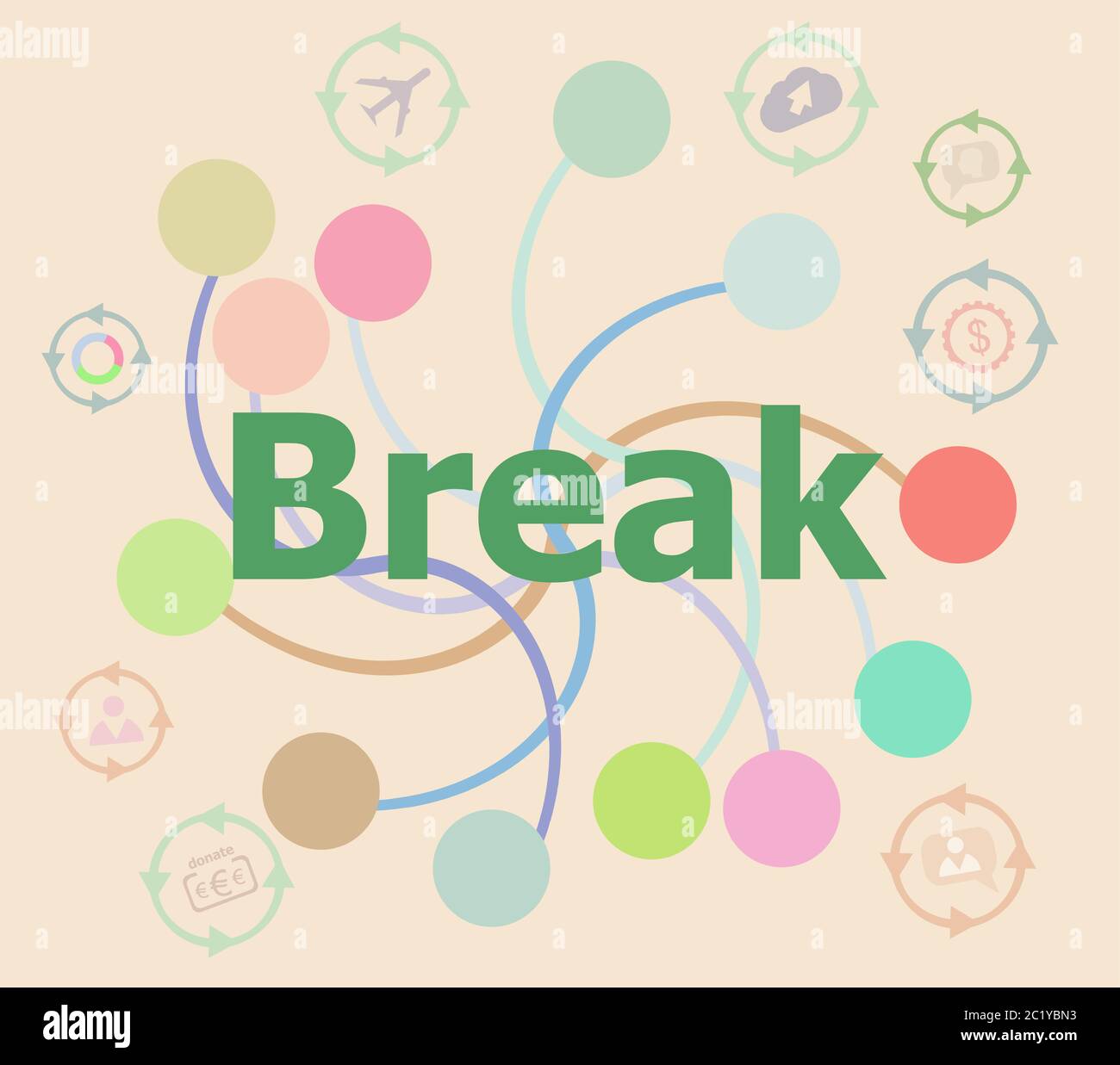 The word break on digital screen, business concept . Futuristic graphic ...