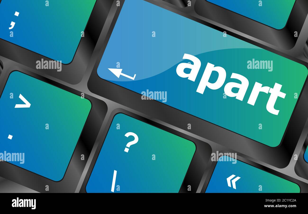 Keyboard with white Enter button, apart word on it Stock Photo - Alamy