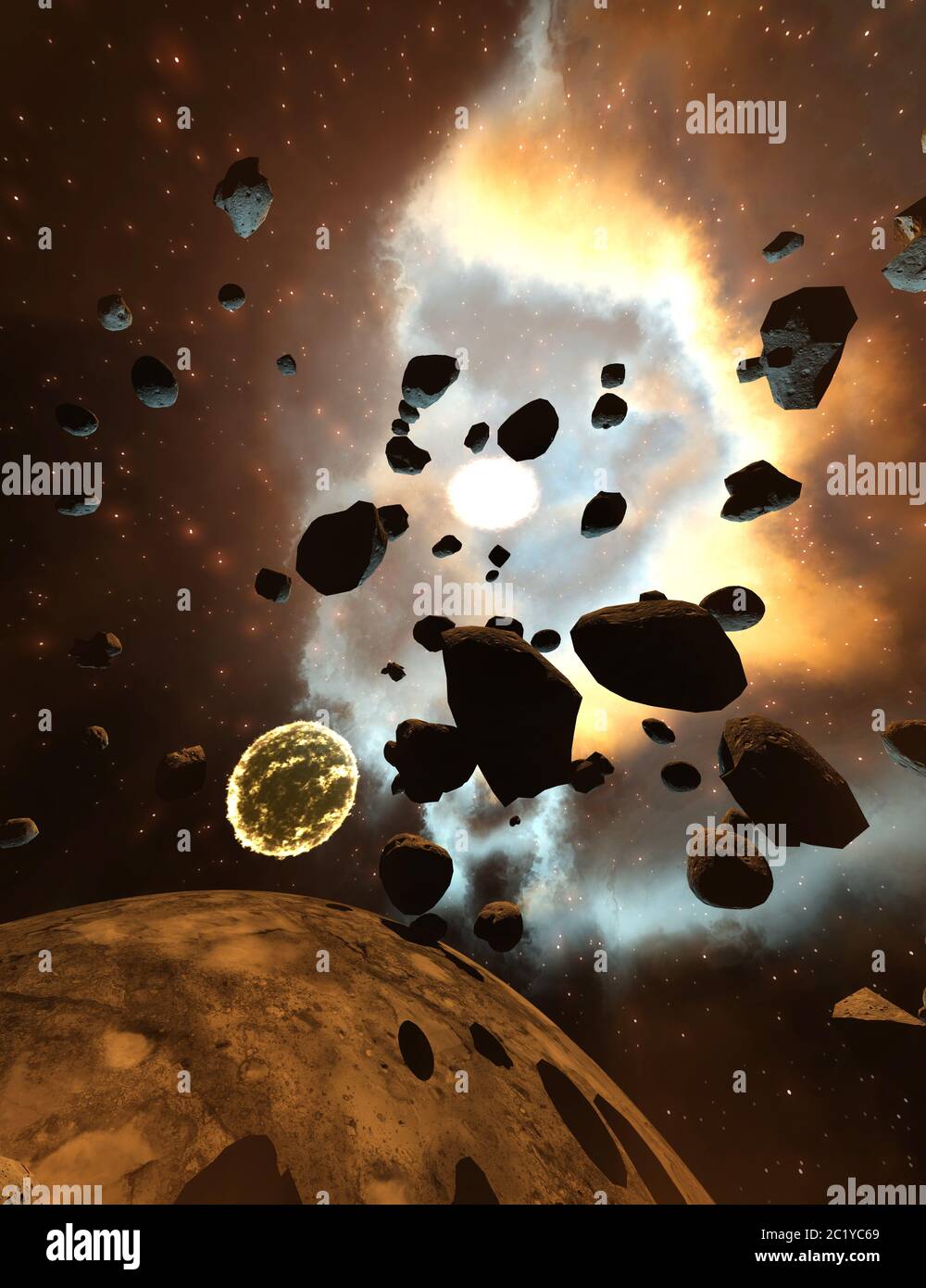 Artistic Illustration of a Space Scene Stock Photo - Alamy