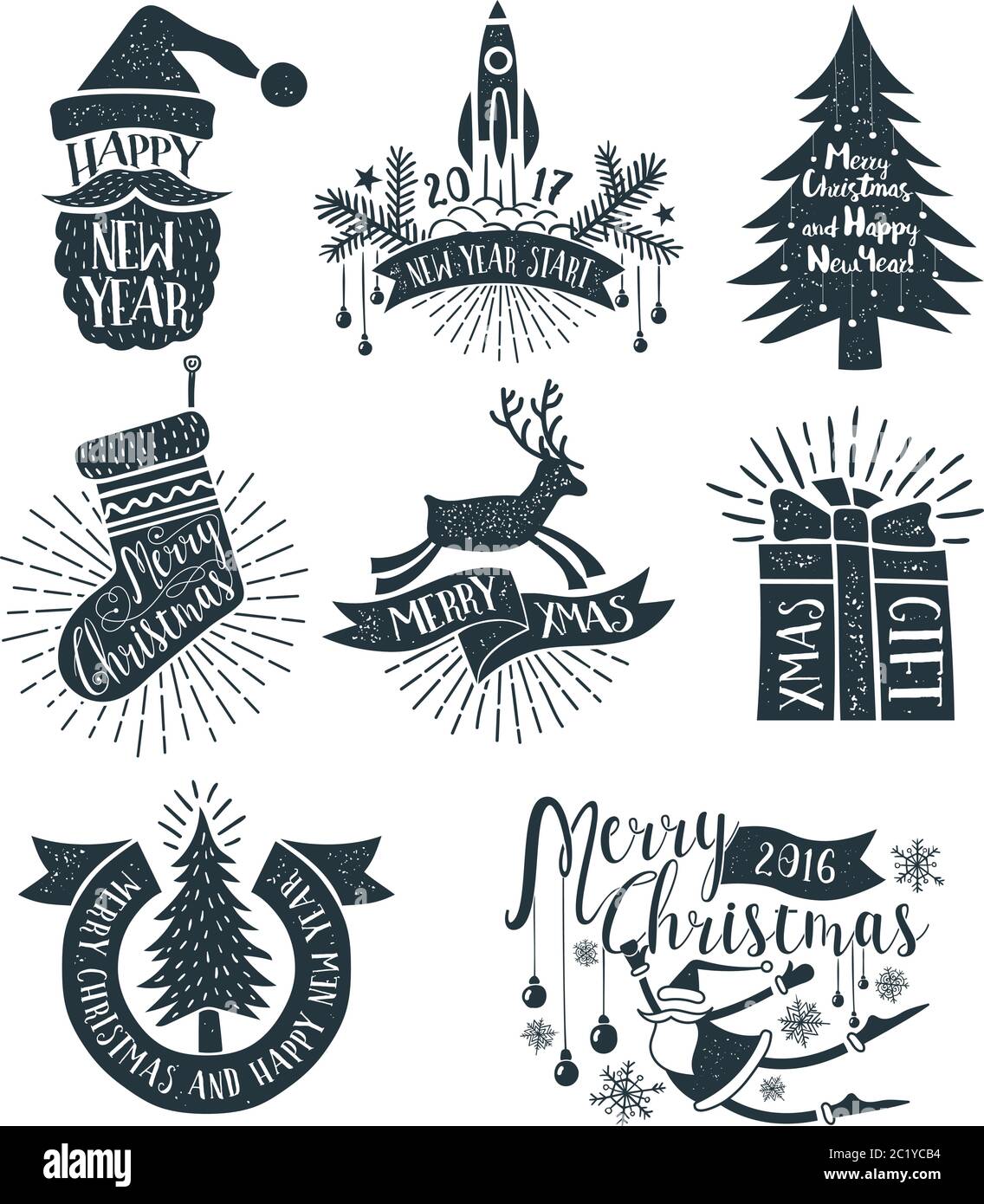 Merry Christmas logo Stock Vector Image & Art - Alamy