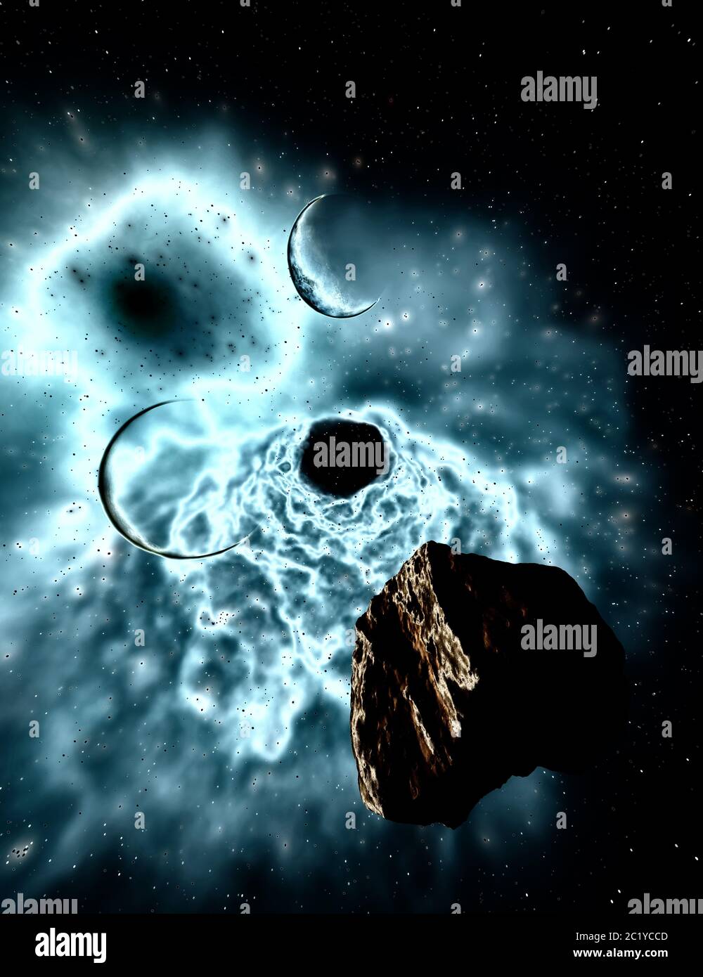 Artistic Illustration of a Space Scene Stock Photo - Alamy