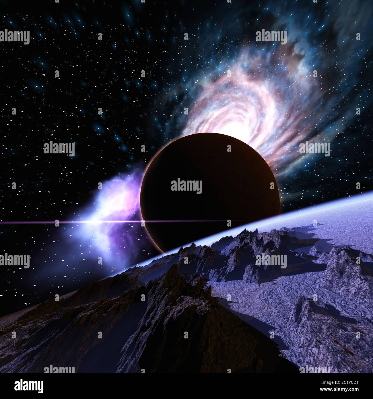 Artistic Illustration of a Space Scene Stock Photo - Alamy