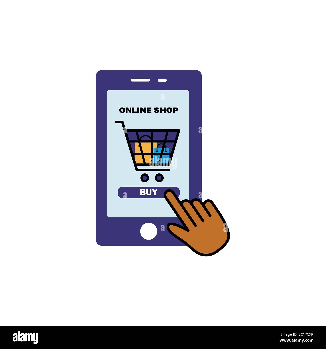 online shop symbol, buy from the phone. Design template vector Stock ...