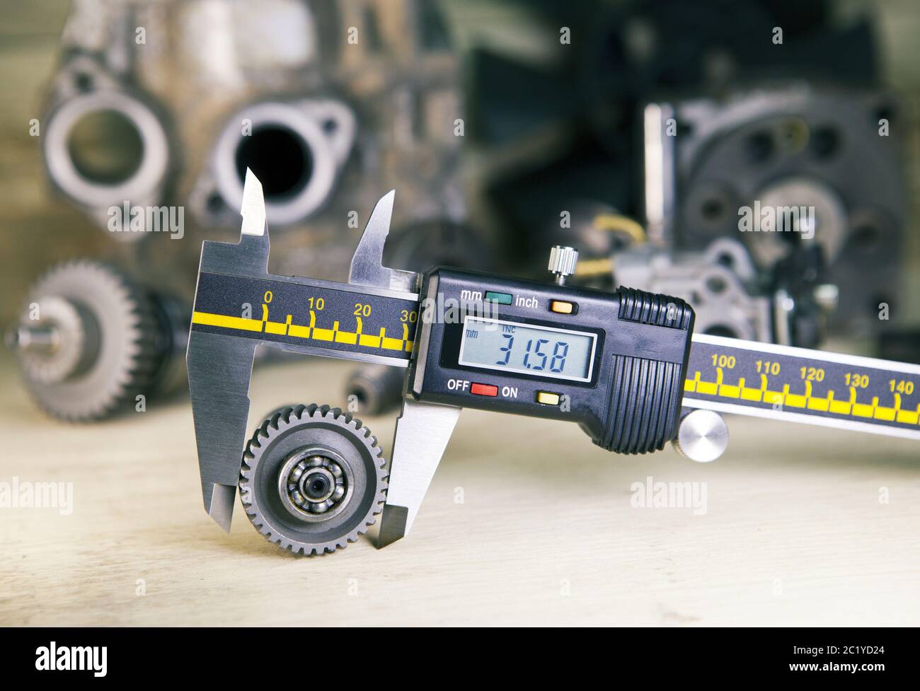 measurement of the details by a digital caliper Stock Photo - Alamy