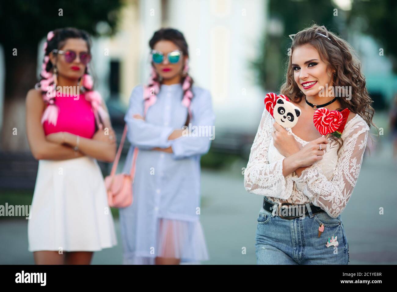 Angry girl on the street hi-res stock photography and images - Alamy