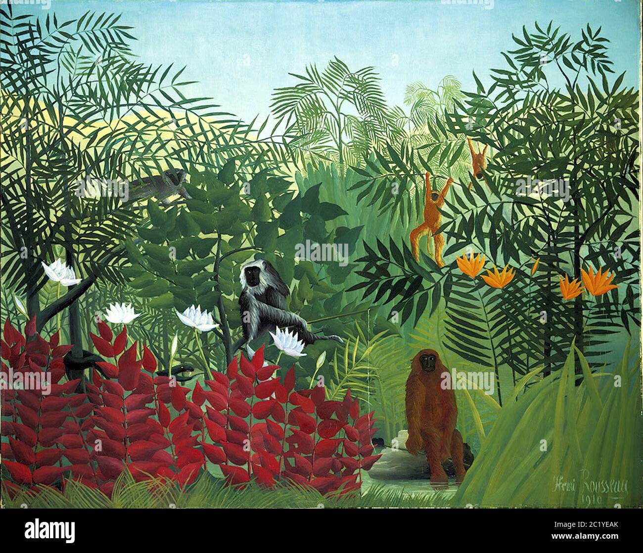 Henri Rousseau Tropical Forest With Monkeys