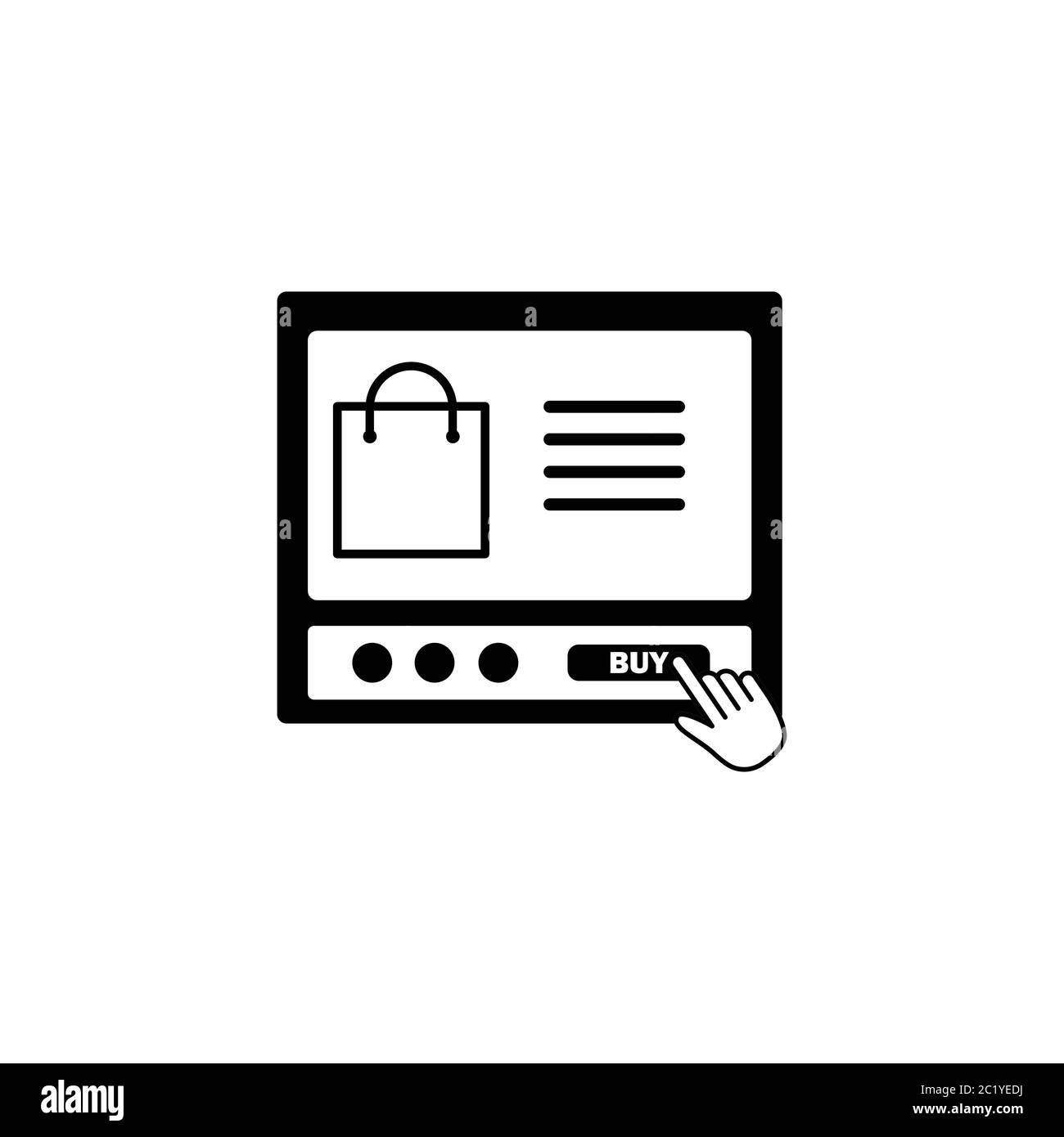 Online shop, Laptop, desktop, computer icon with shopping baskets ...