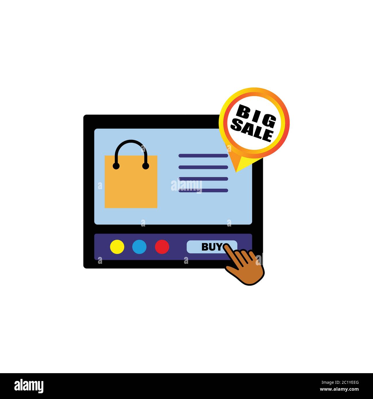 Online shop, Laptop, desktop, computer icon with shopping baskets ...