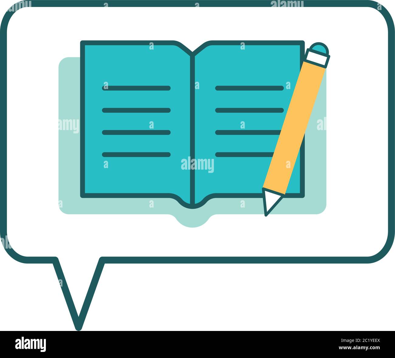 Ebook inside bubble line and fill style icon design, Education online ...