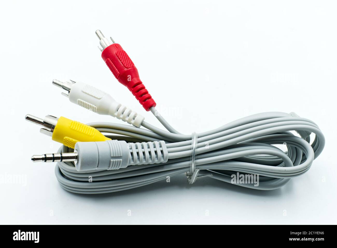 Audio video analog cable isolated on white background Stock Photo - Alamy