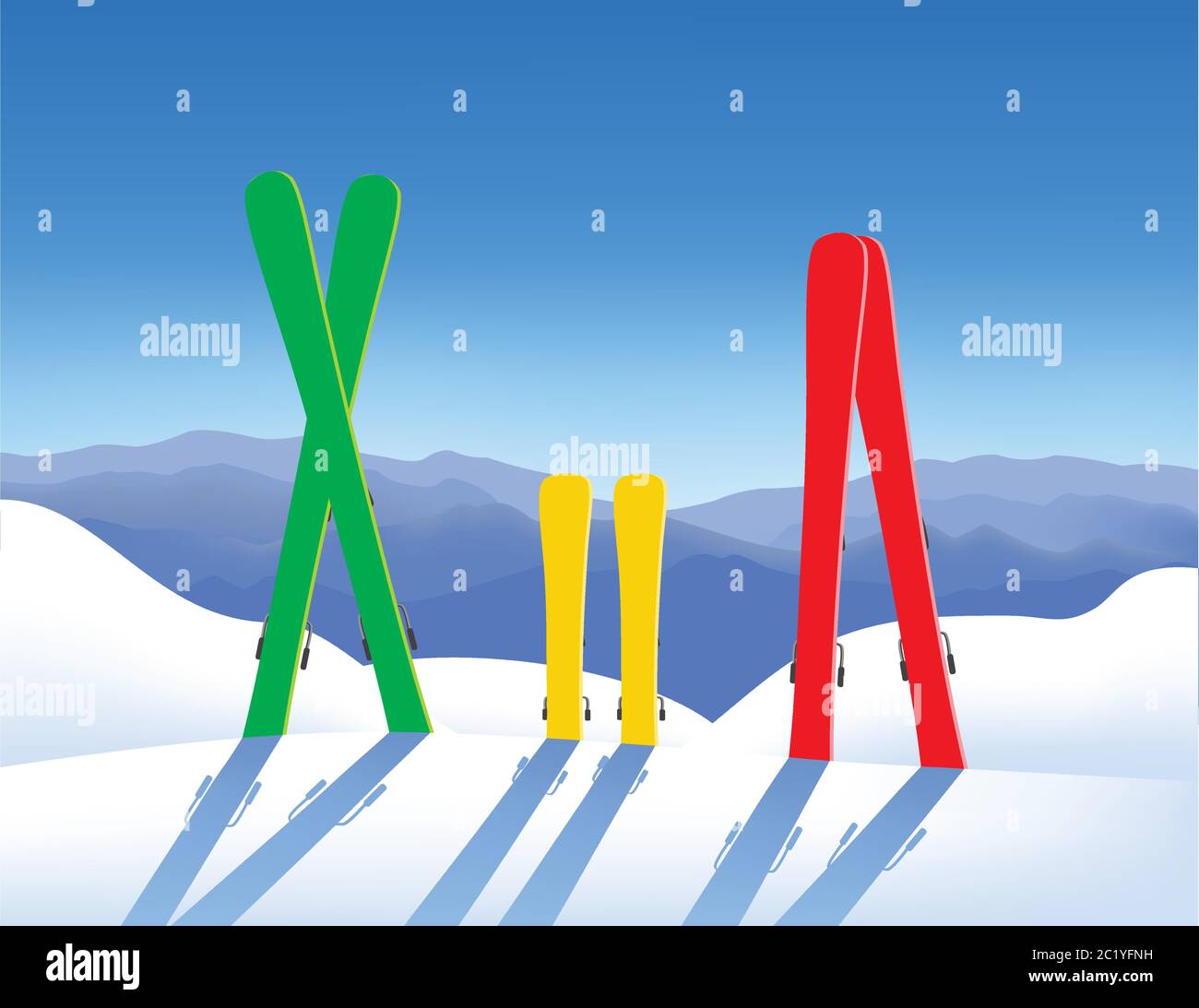 Pairs of skis Stock Vector Images - Alamy
