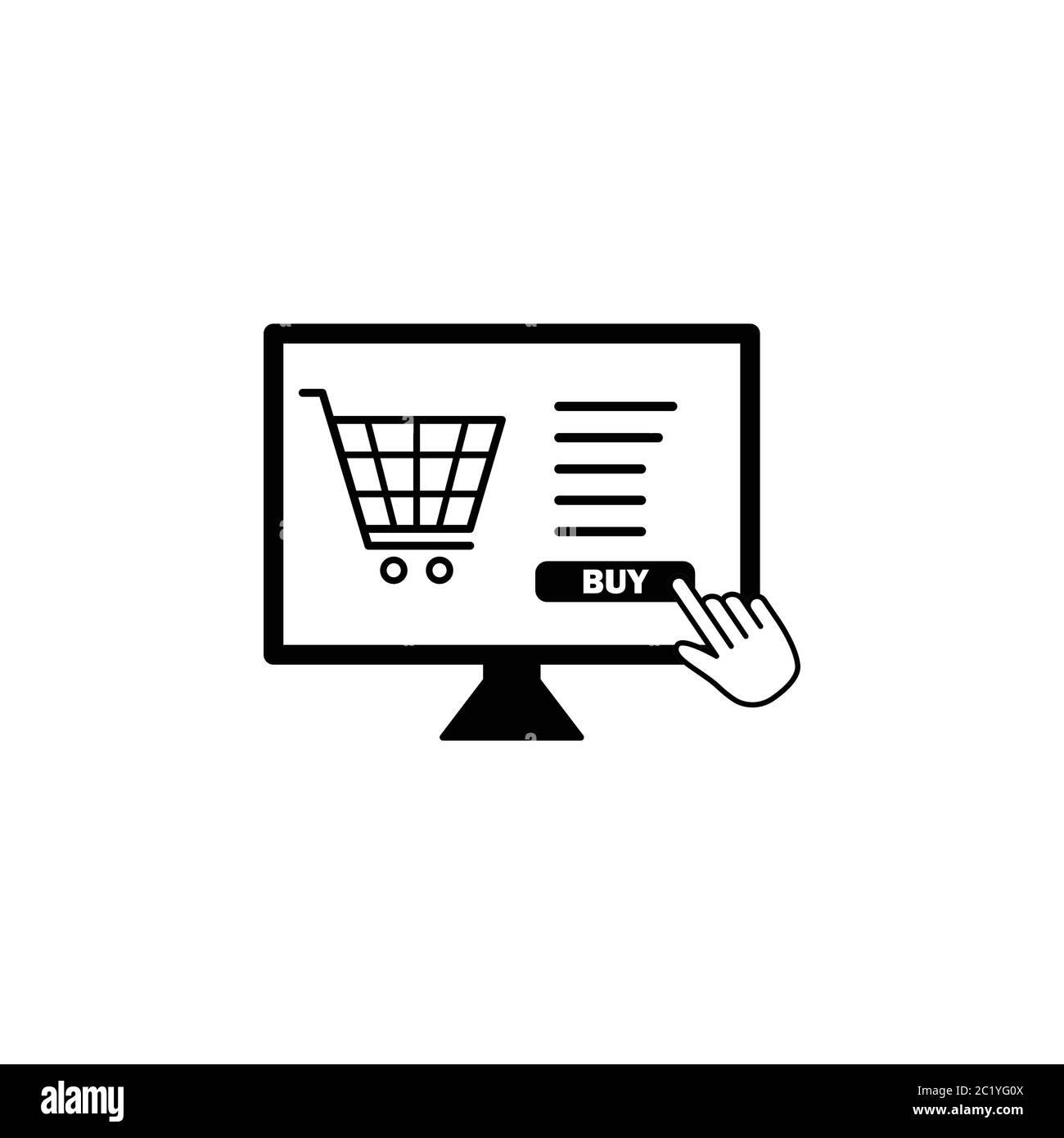 Online shop, Laptop, desktop, computer icon with shopping baskets ...