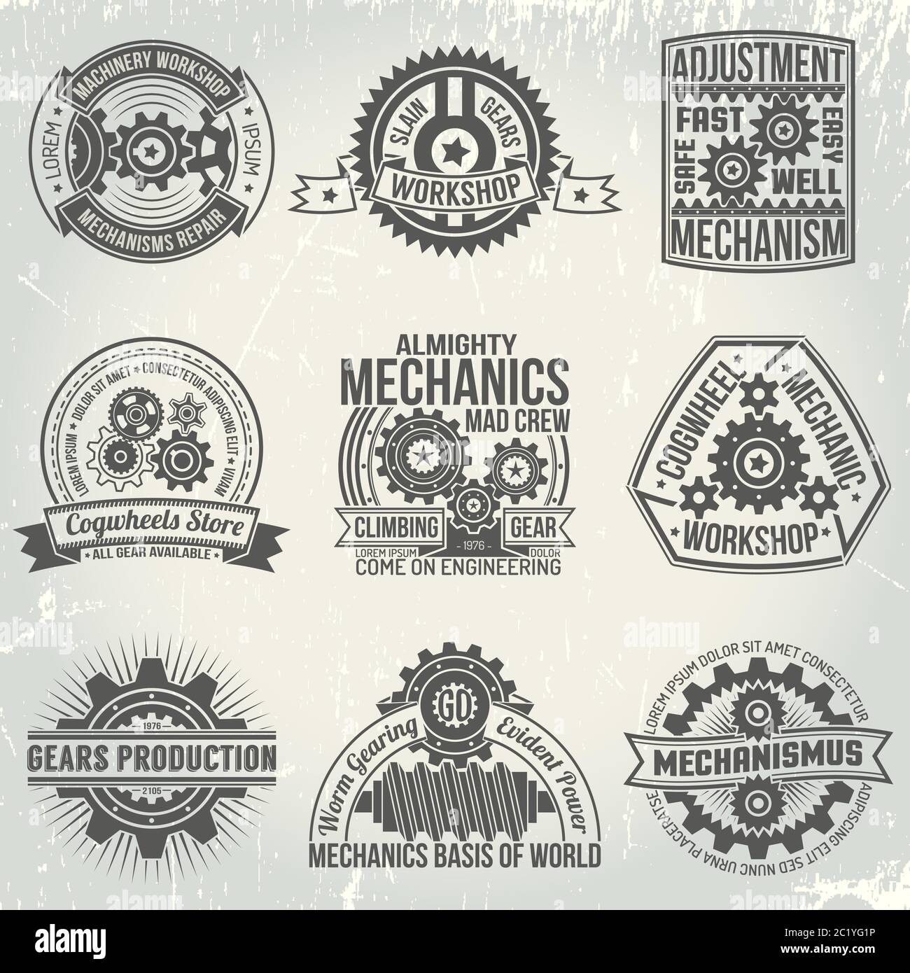 Vintage logos set hi-res stock photography and images - Alamy