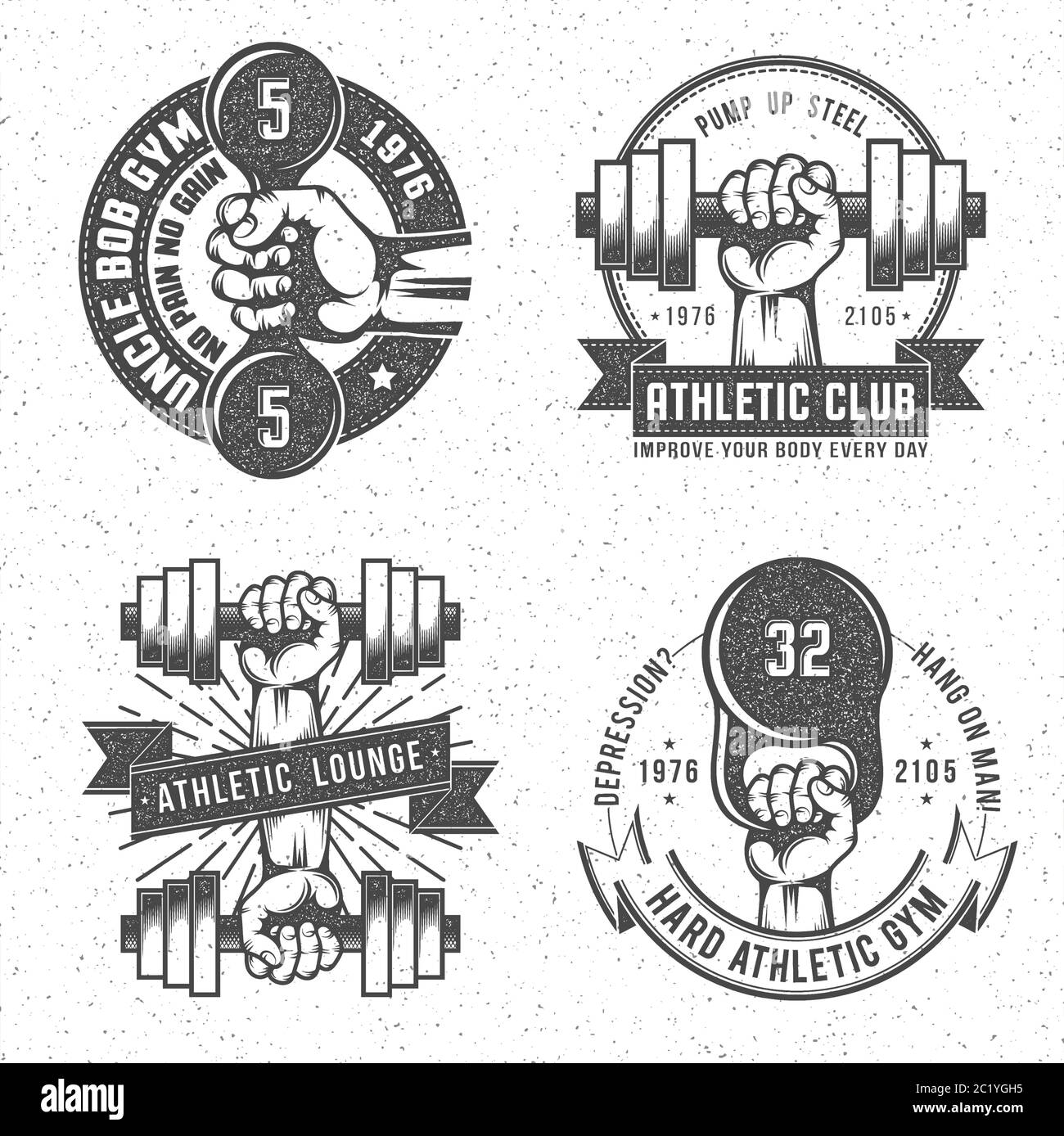 Vintage gym logo Stock Vector Image & Art - Alamy