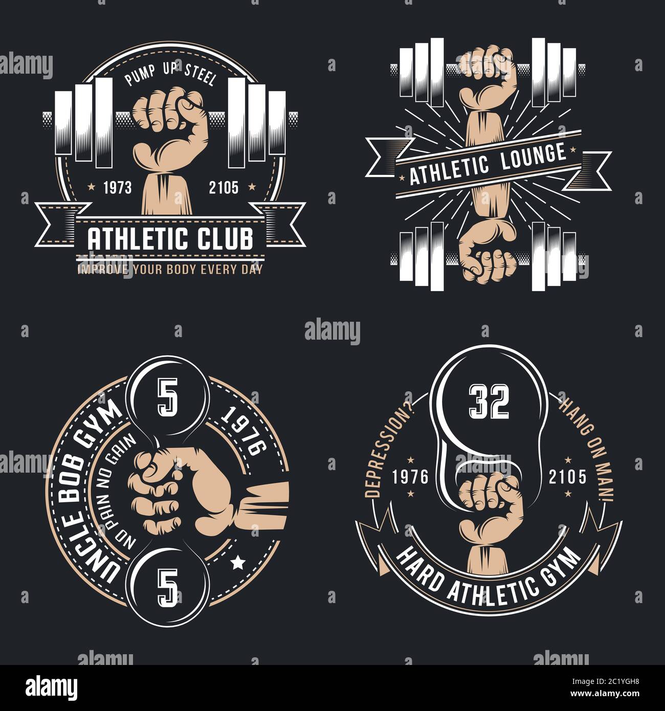 Bodybuilder logo hi-res stock photography and images - Alamy