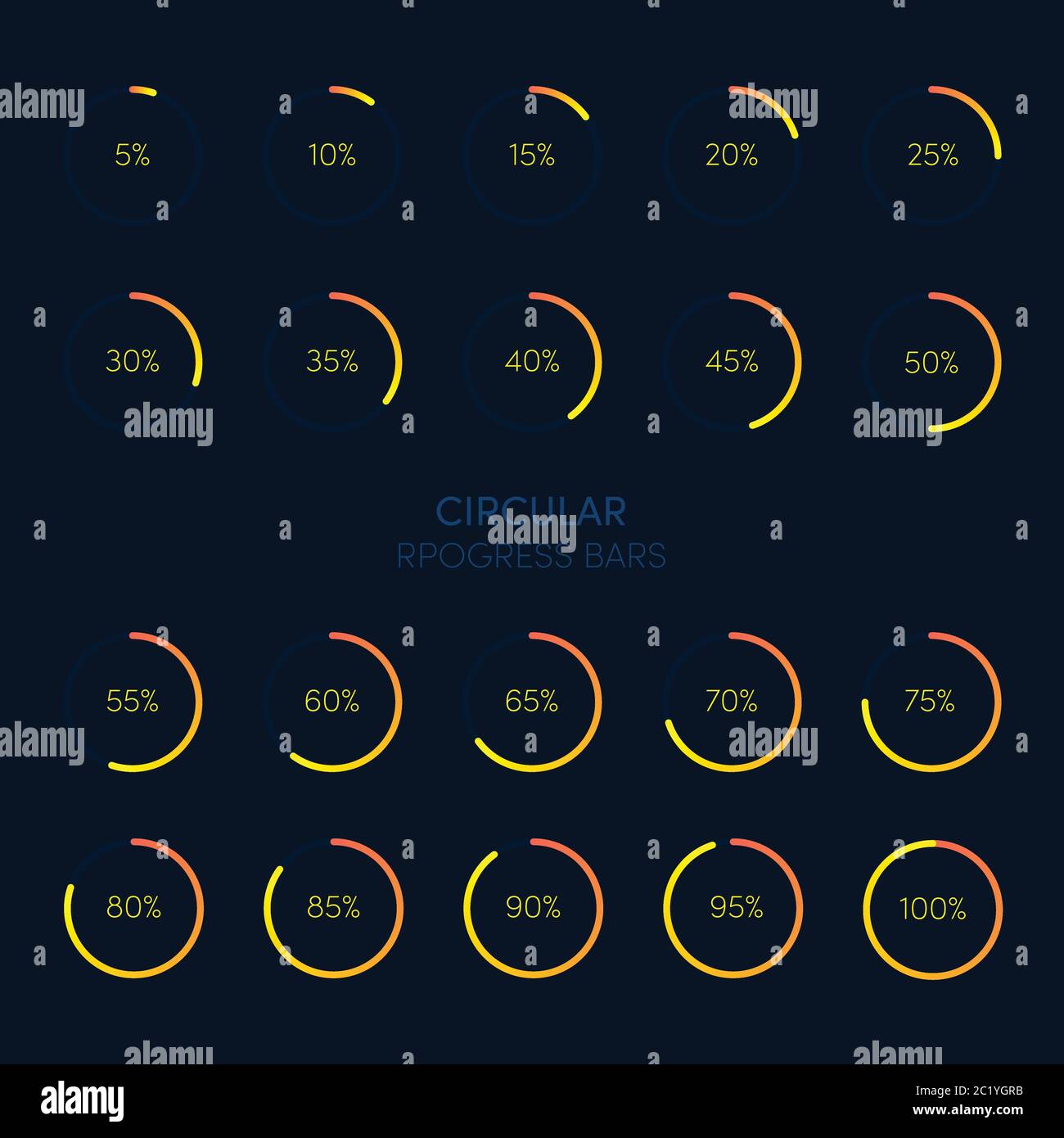 Collection of modern futuristic circular progress loading bar and ...