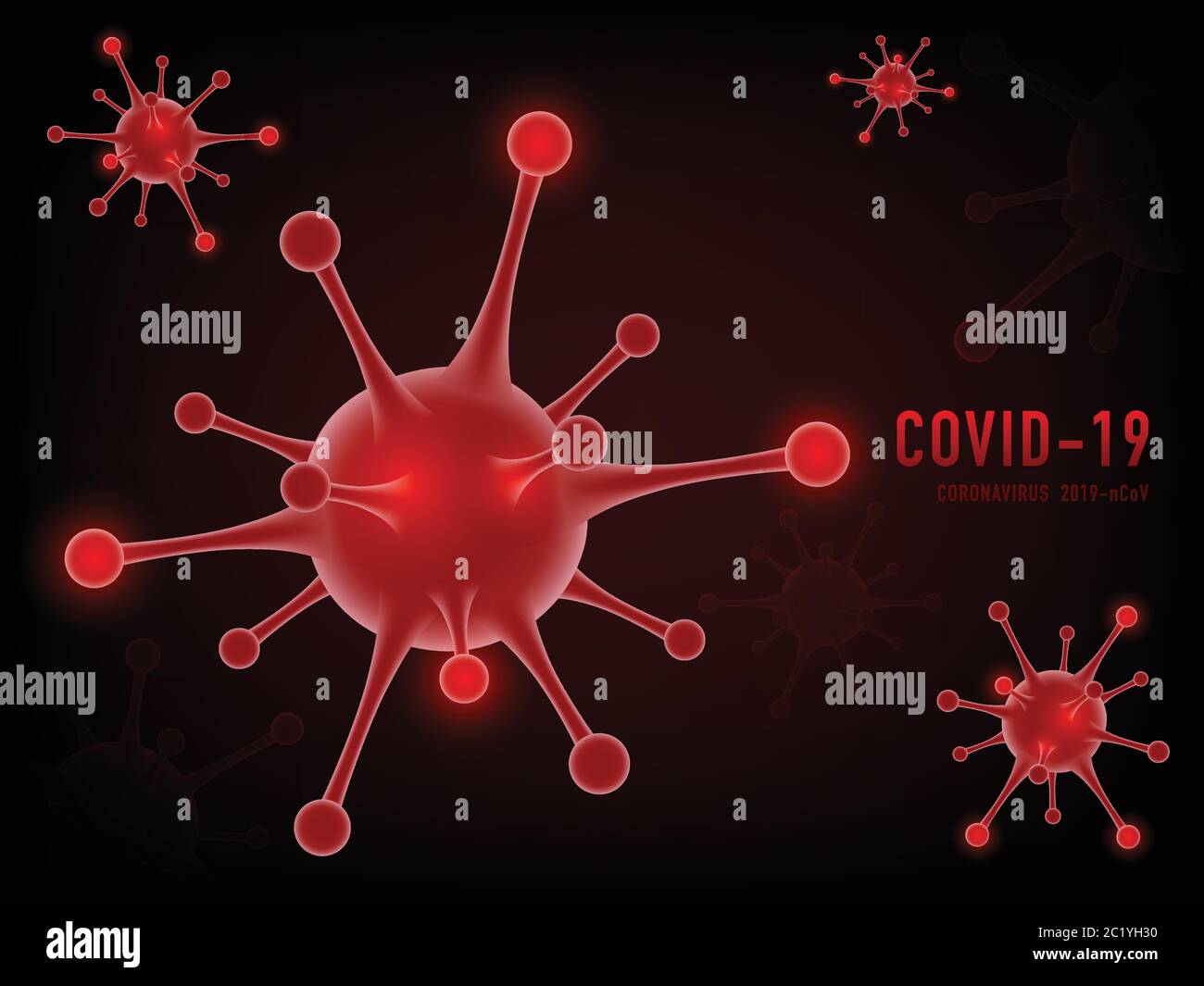 COVID-19 Coronavirus outbreak 3D realistic background. Graphic design ...
