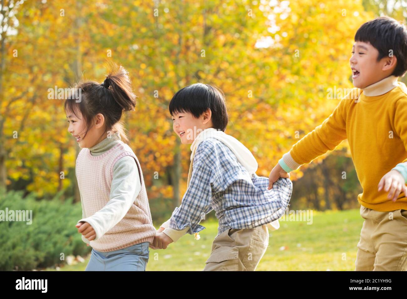 Happy children playing in the park Stock Photo - Alamy