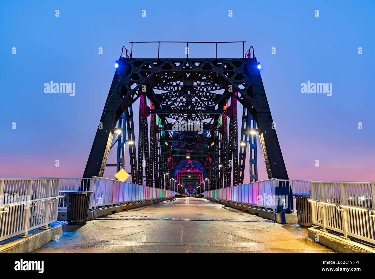 Big Four Bridge across Ohio River between Louisville, Kentucky and ...