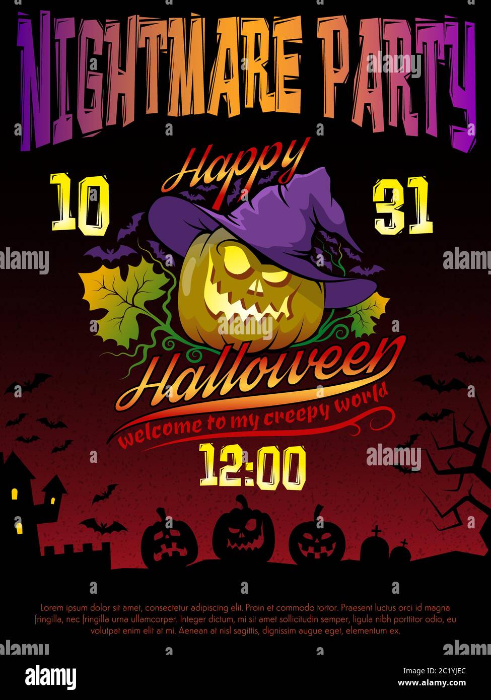 Spooky horror poster retro Stock Vector Images - Alamy