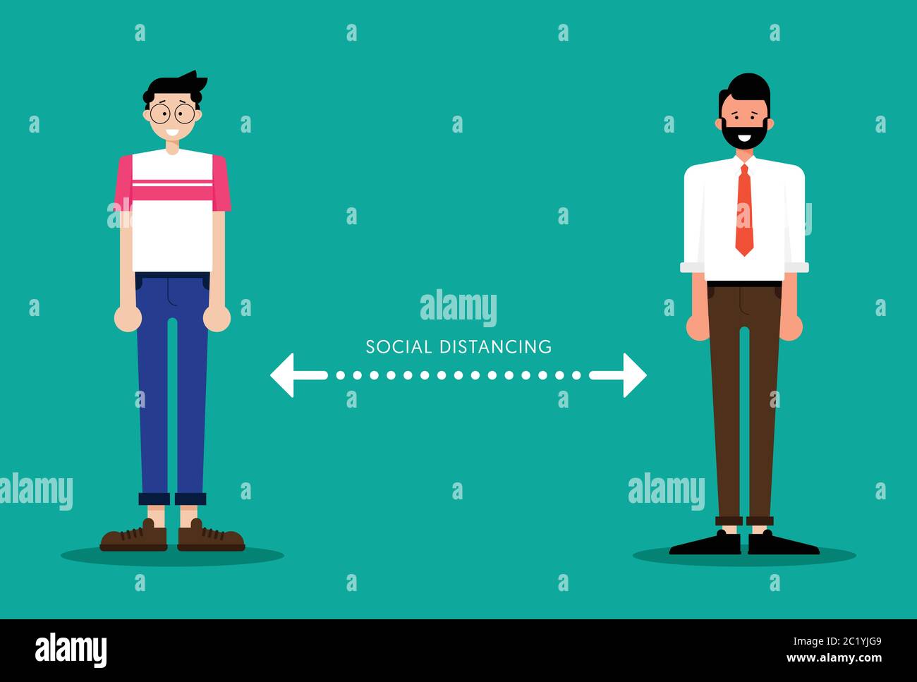 Social distancing concept, people keep distance away from each other to ...