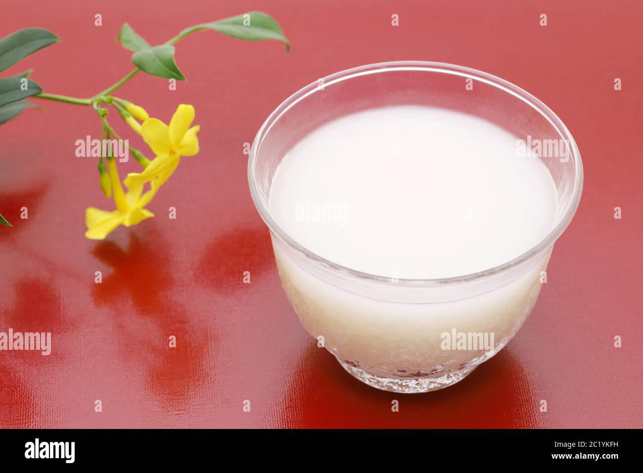 Drink of Japanese traditional sweet alcohol made from sake lees Stock ...