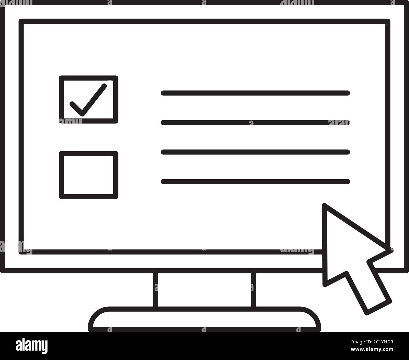 computer with cursor arrow silhouette style icon design, Education online and elearning theme ...