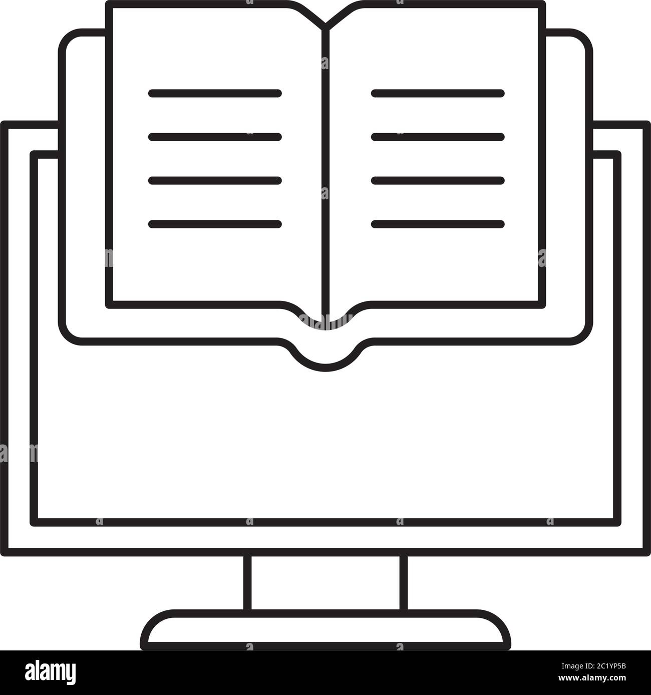 Ebook on computer silhouette style icon design, Education online and ...