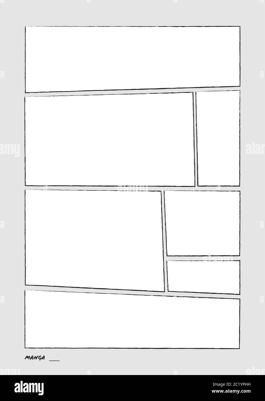 Manga Storyboard Layout Comic Book Template Grey Stock Vector Image