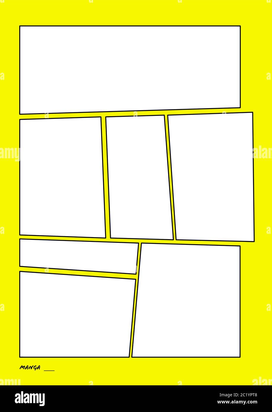 Manga Storyboard Layout Comic Book Template Yellow Stock Vector Image ...