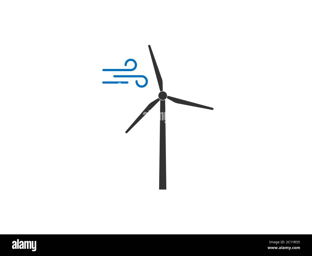 Wind energy, wind turbine icon. Vector illustration, flat design Stock ...
