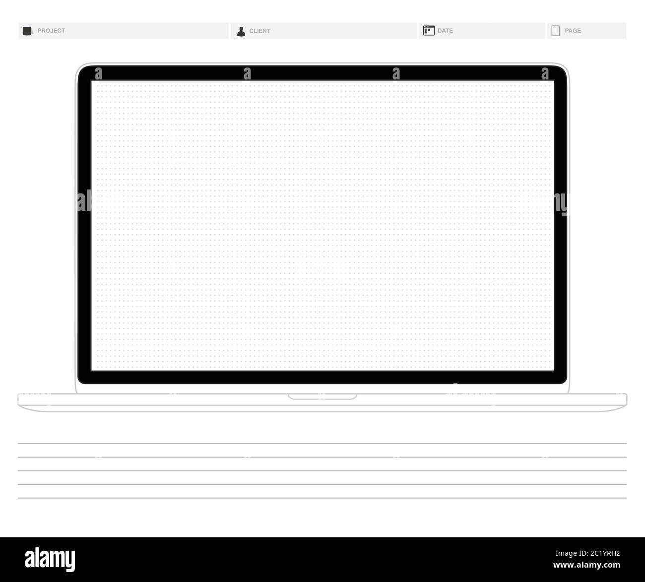 Wireframe Web Display Template Vector Dotted Grid Stock Vector Image ...