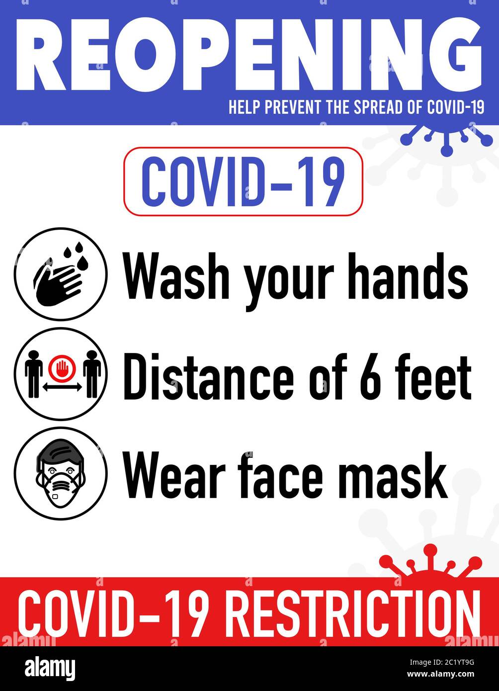 Reopening poster prevention of COVID19 coronavirus practical prevention ...