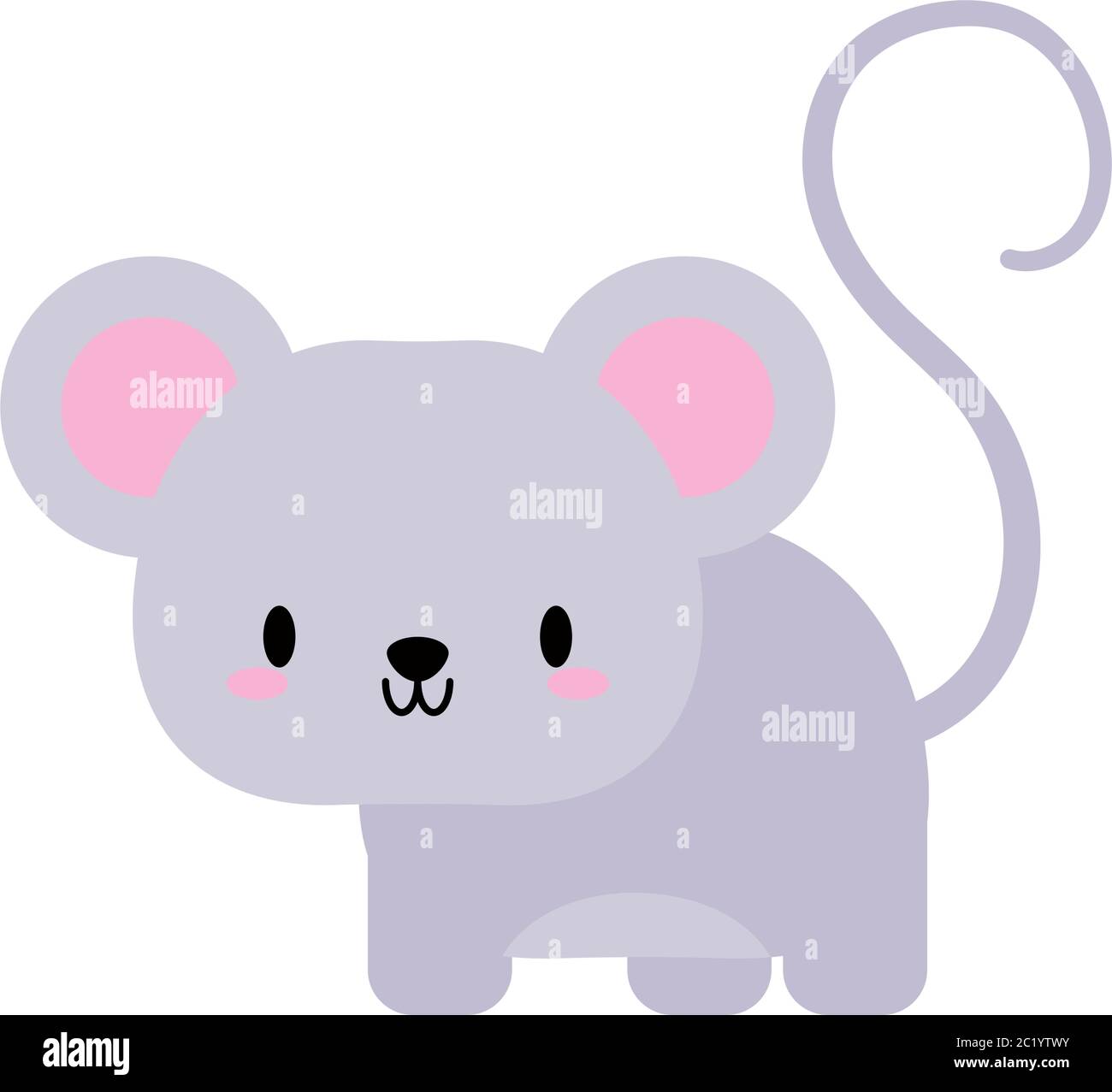 cute mouse kawaii, flat style icon vector illustration design Stock ...