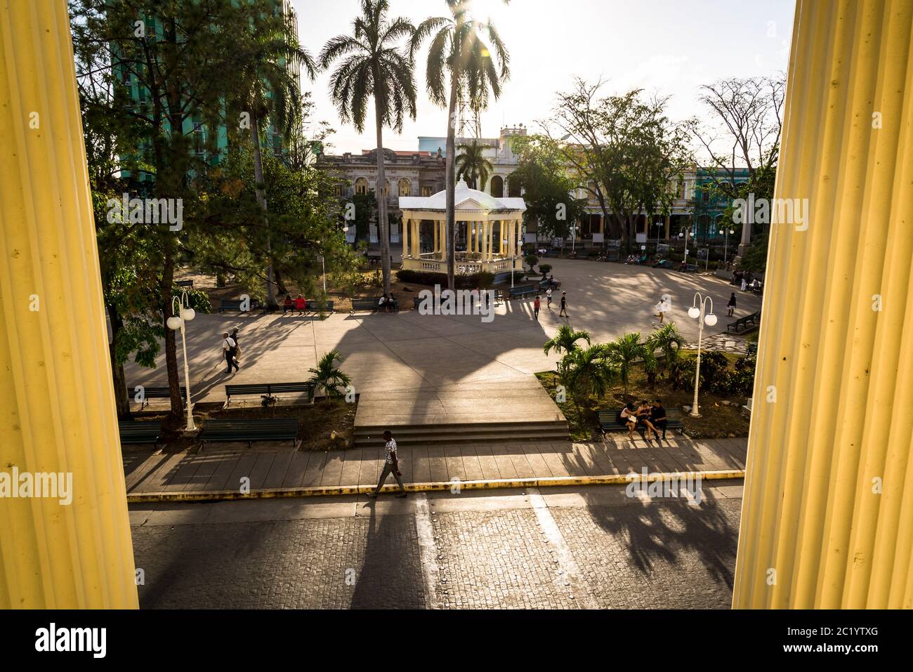 Elevated view of Parque Vidal, the main central Square seen from the ...