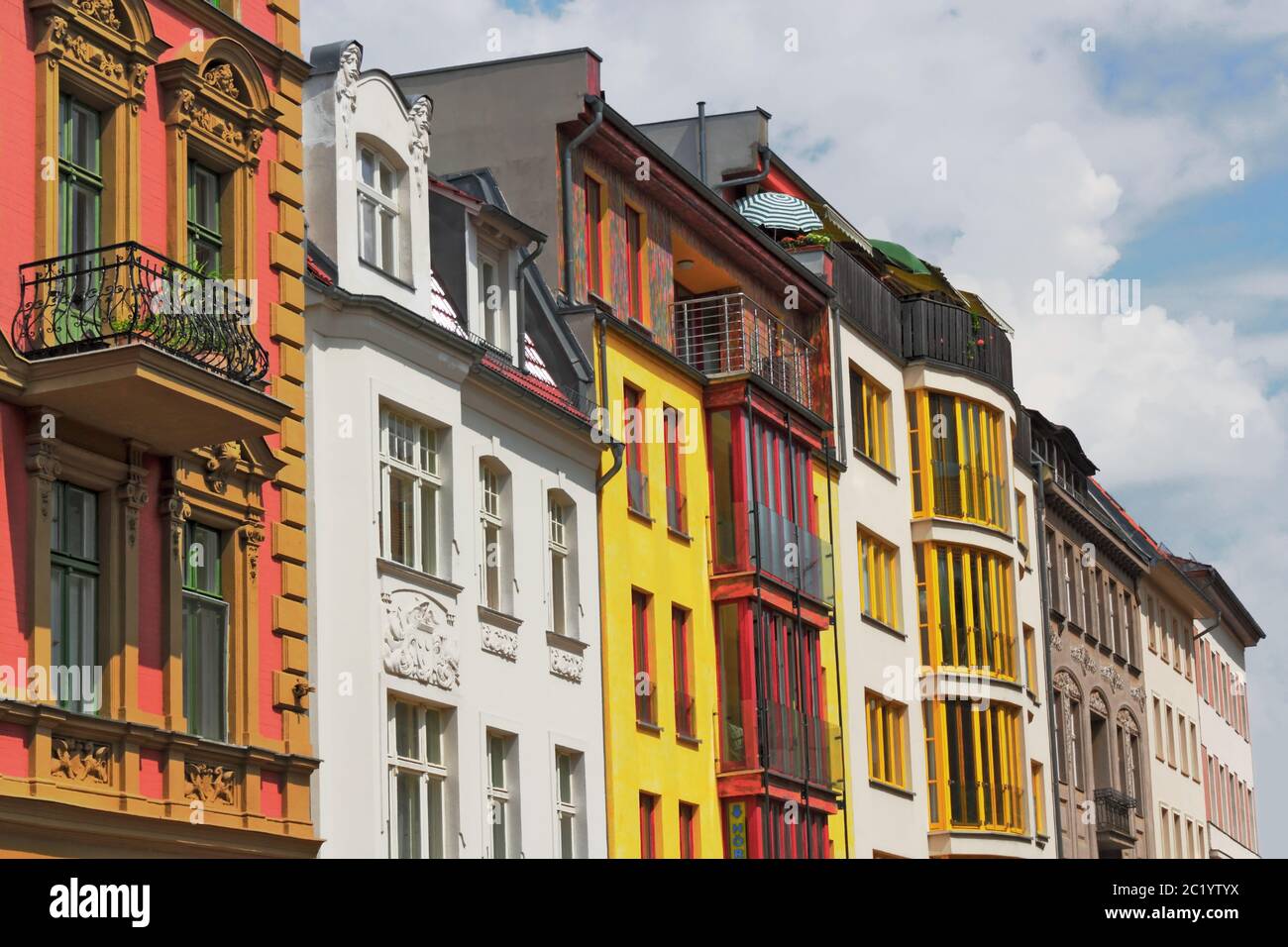 Renovated row of houses Stock Photo - Alamy