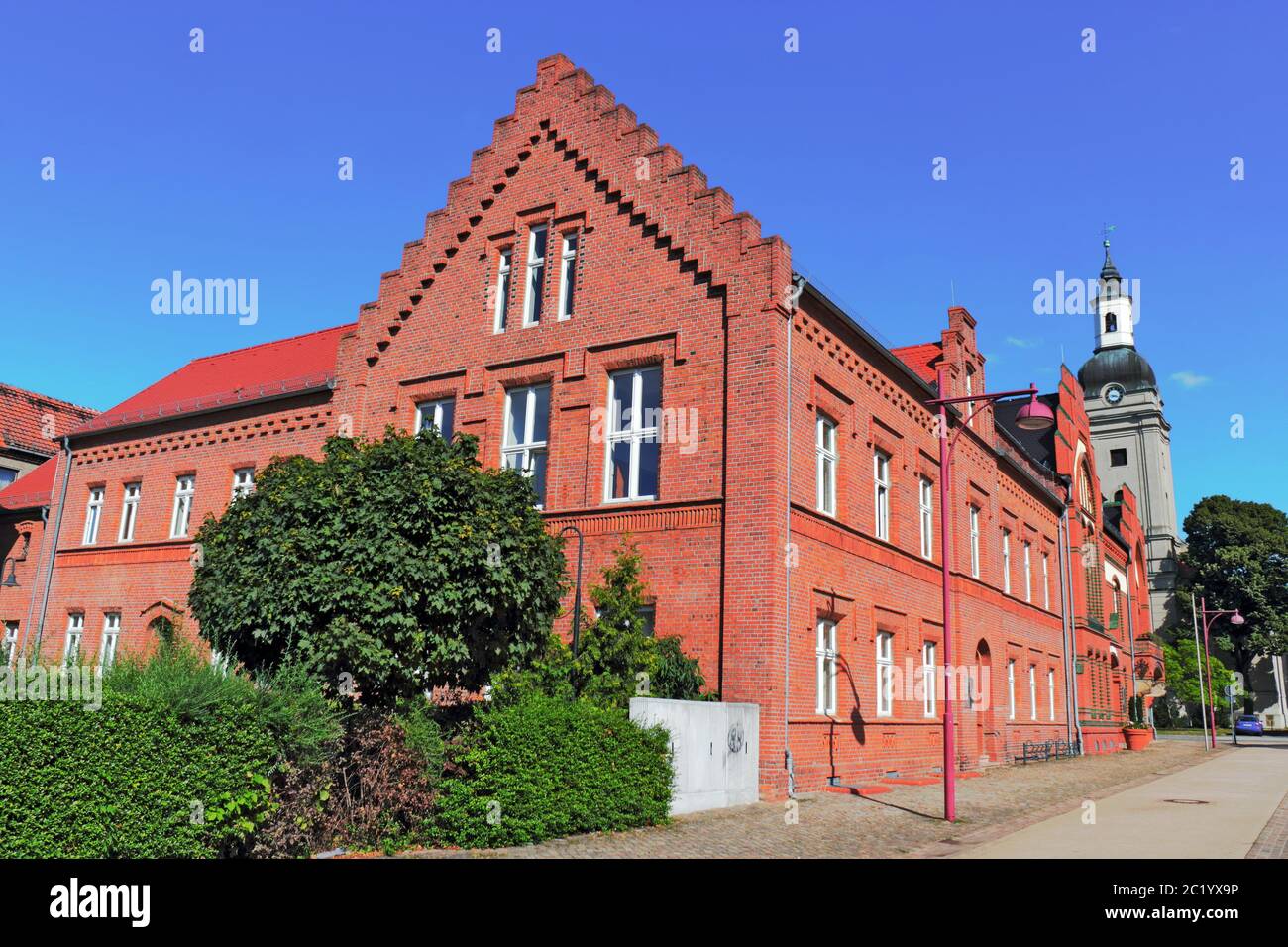 Town hall and town church Stock Photo - Alamy