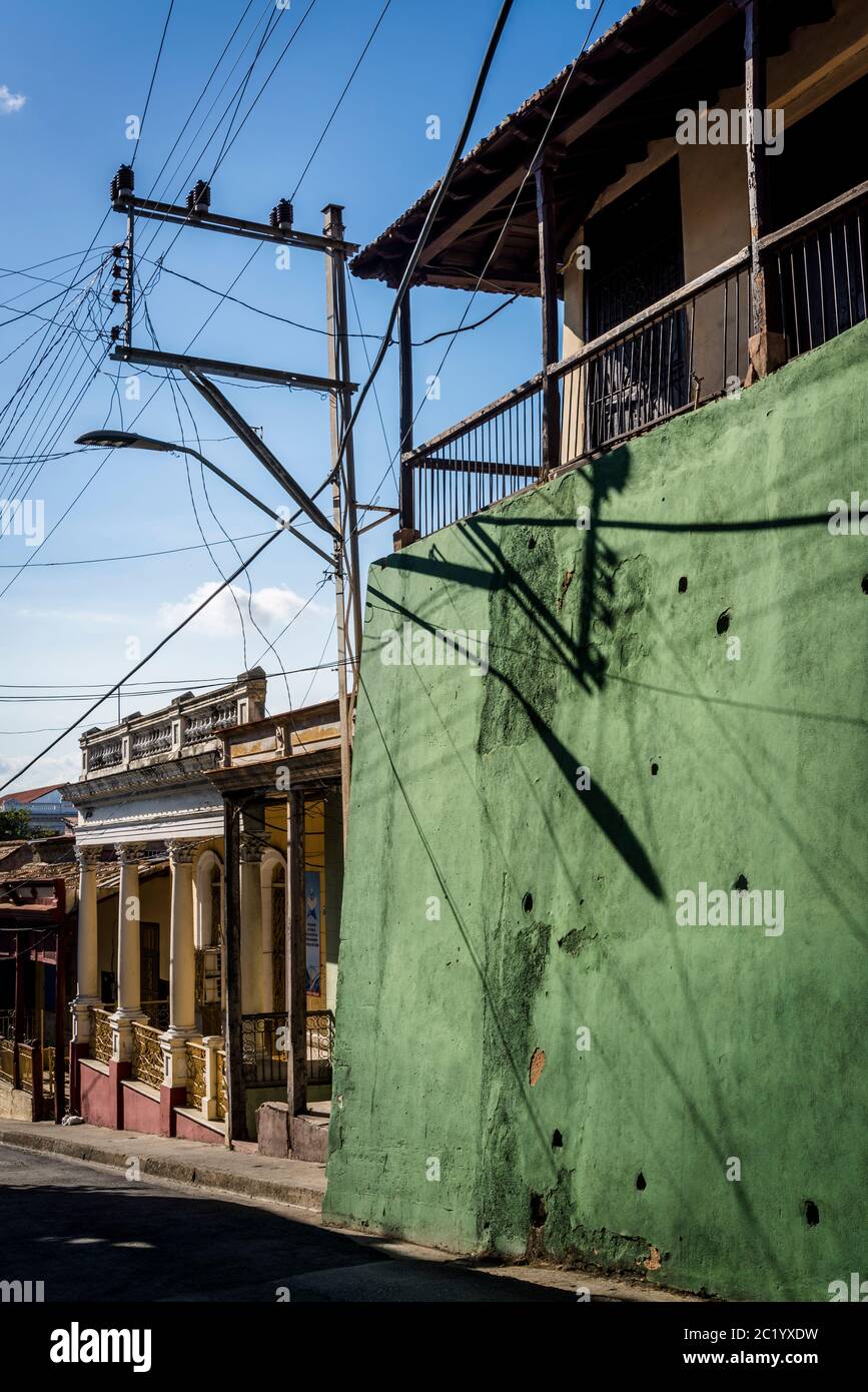 Old buildings in the colonial-era city centre, Santiago de Cuba, Cuba ...