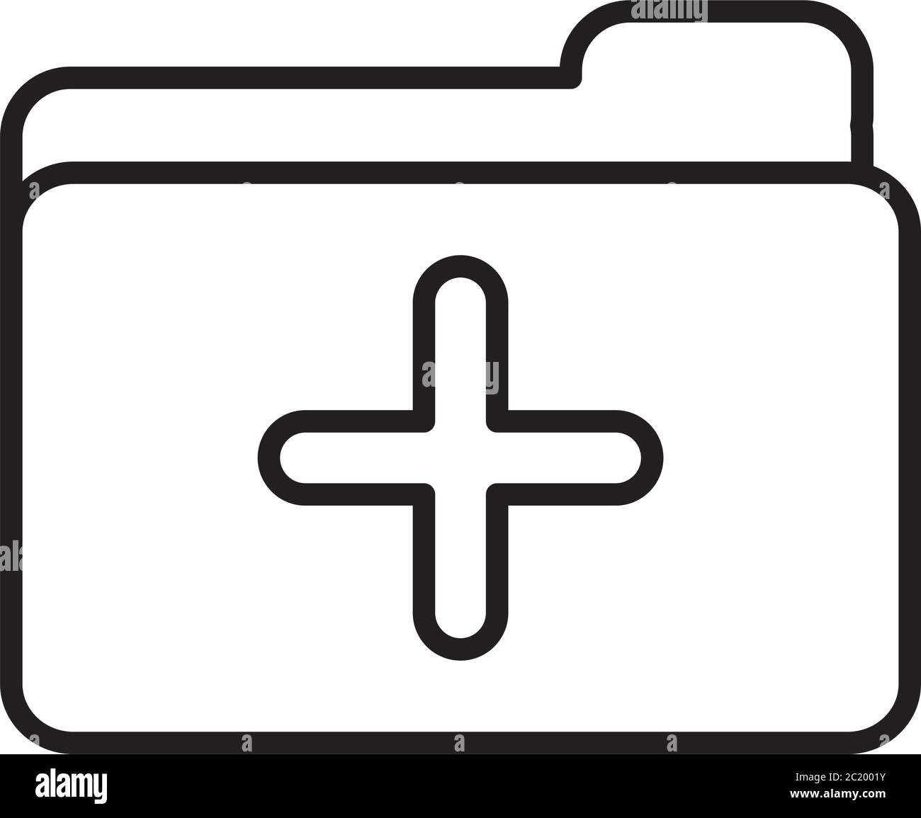 medical report folder icon over white background, line style, vector ...