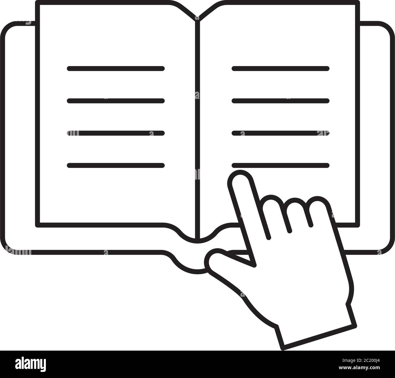 Ebook with cursor hand silhouette style icon design, Education online ...