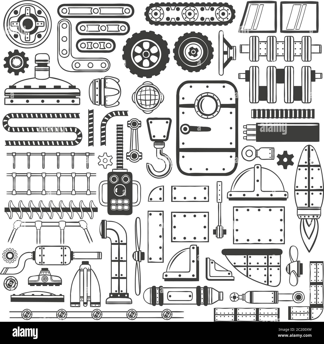 Compilation of machinery parts Stock Vector Image & Art - Alamy
