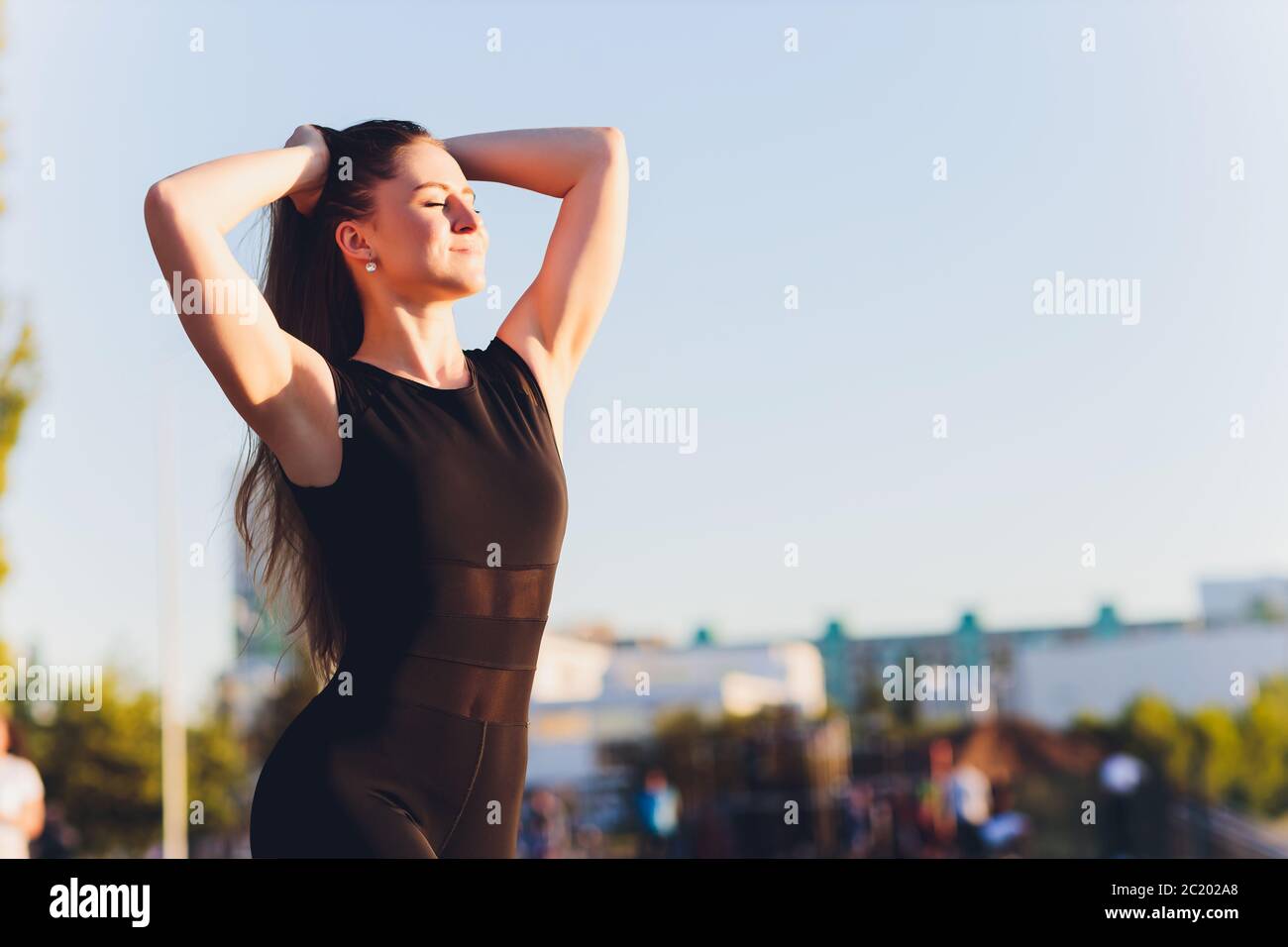 Tired runner sweating after running hard in countryside road. Exhausted ...