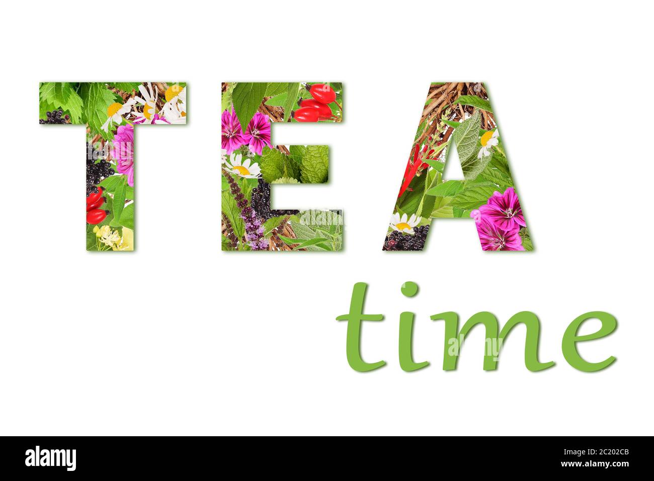 Lettering tea time Stock Photo - Alamy