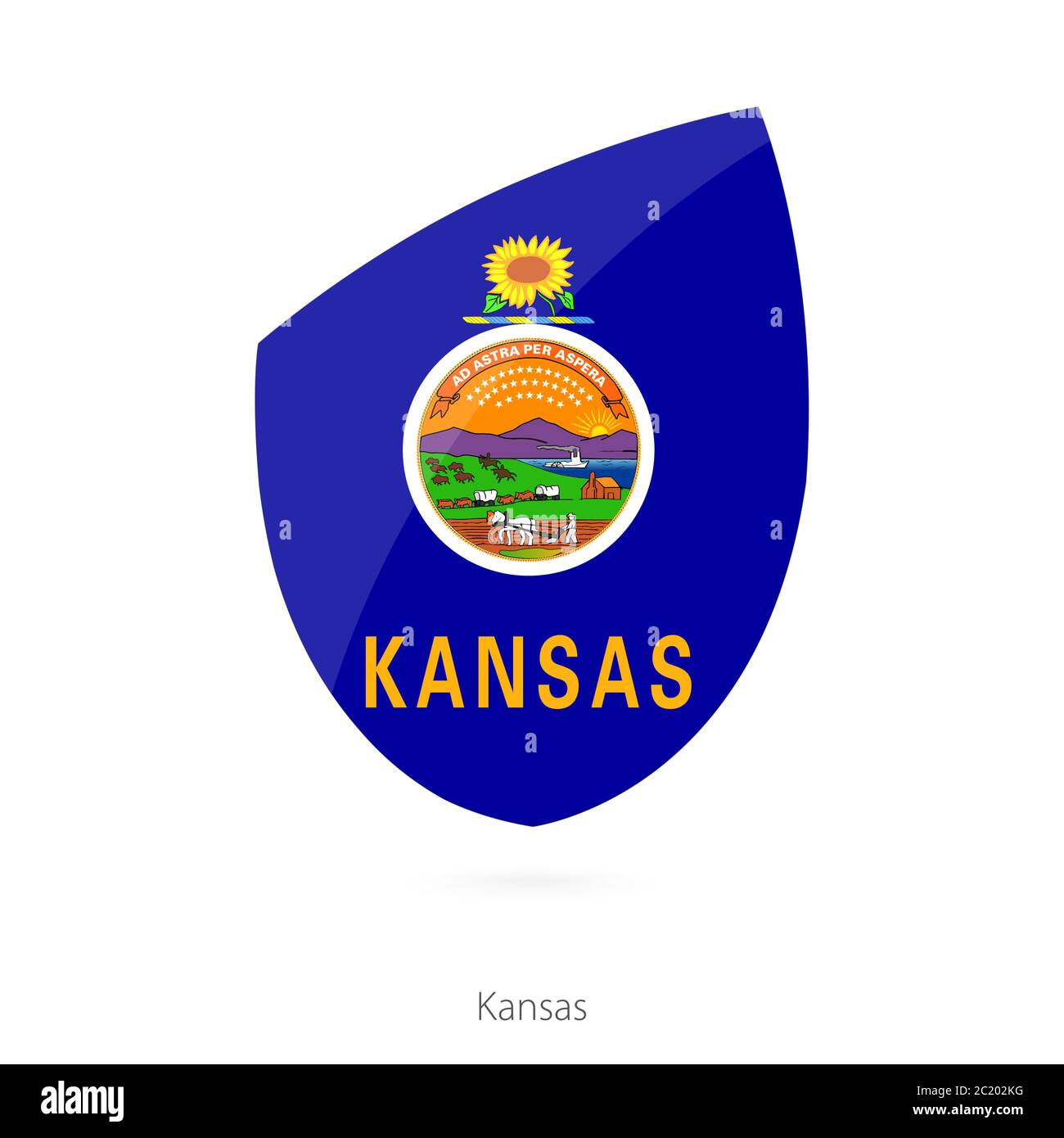 Flag of Kansas. Vector Illustration Stock Vector Image & Art - Alamy