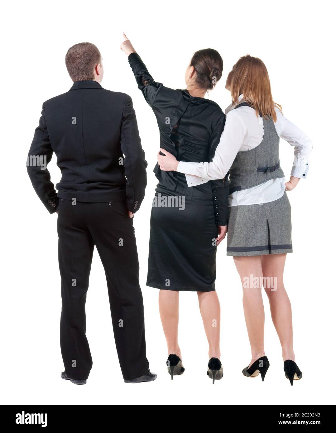 Back view group business people in suit. Business team. Rear view ...