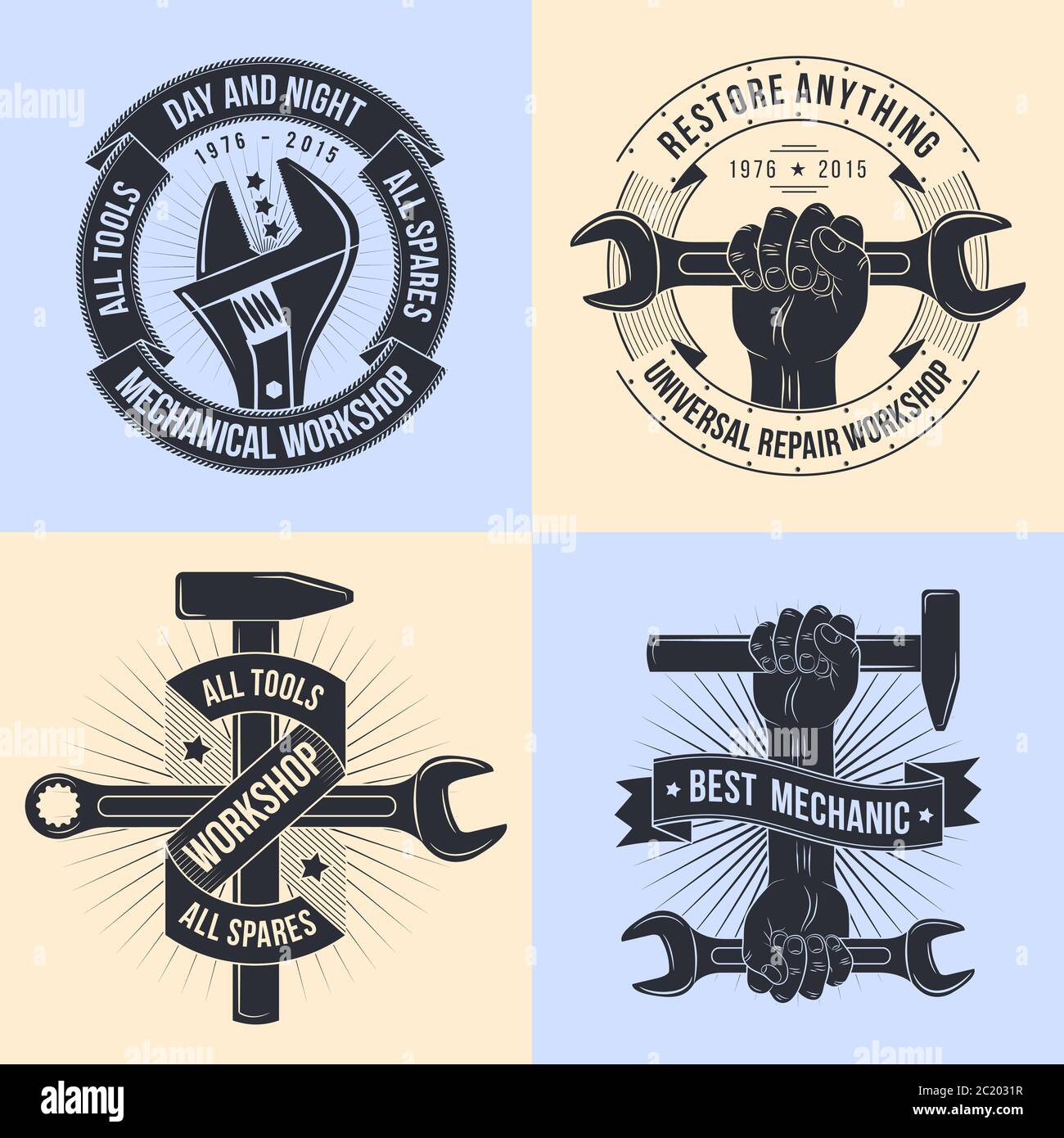 Mechanics emblem hi-res stock photography and images - Alamy